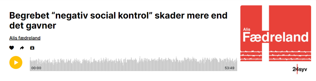 Negativ social kontrol - Integrationsinfo